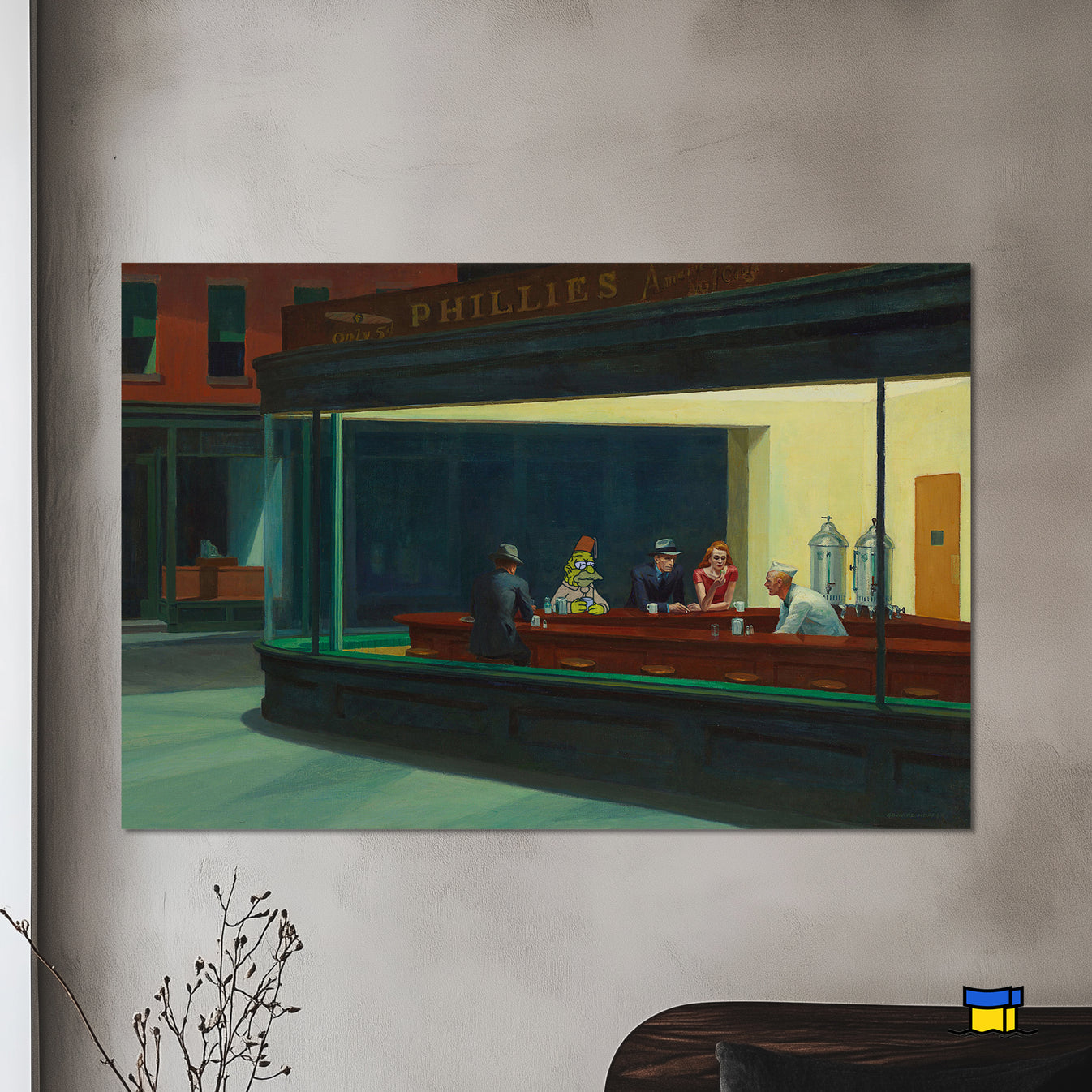 NIGHTHAWKS | The Simpsons Art Print – BONE DRY CUFFS